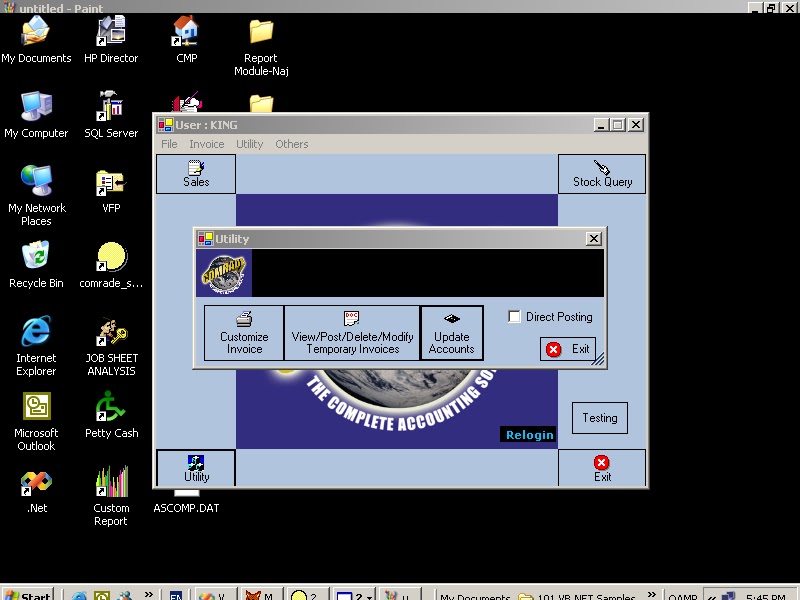 Accounting Software (Comrade ERP): Comrade Accounting Software Screens