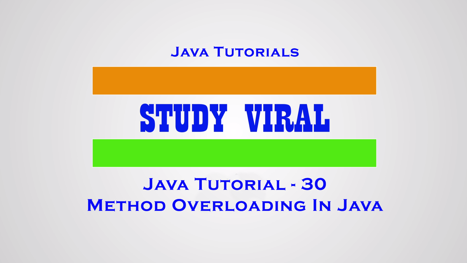 Java Tutorial - 30 - Method OverLoading in Java - StudyViral ~ Study ...