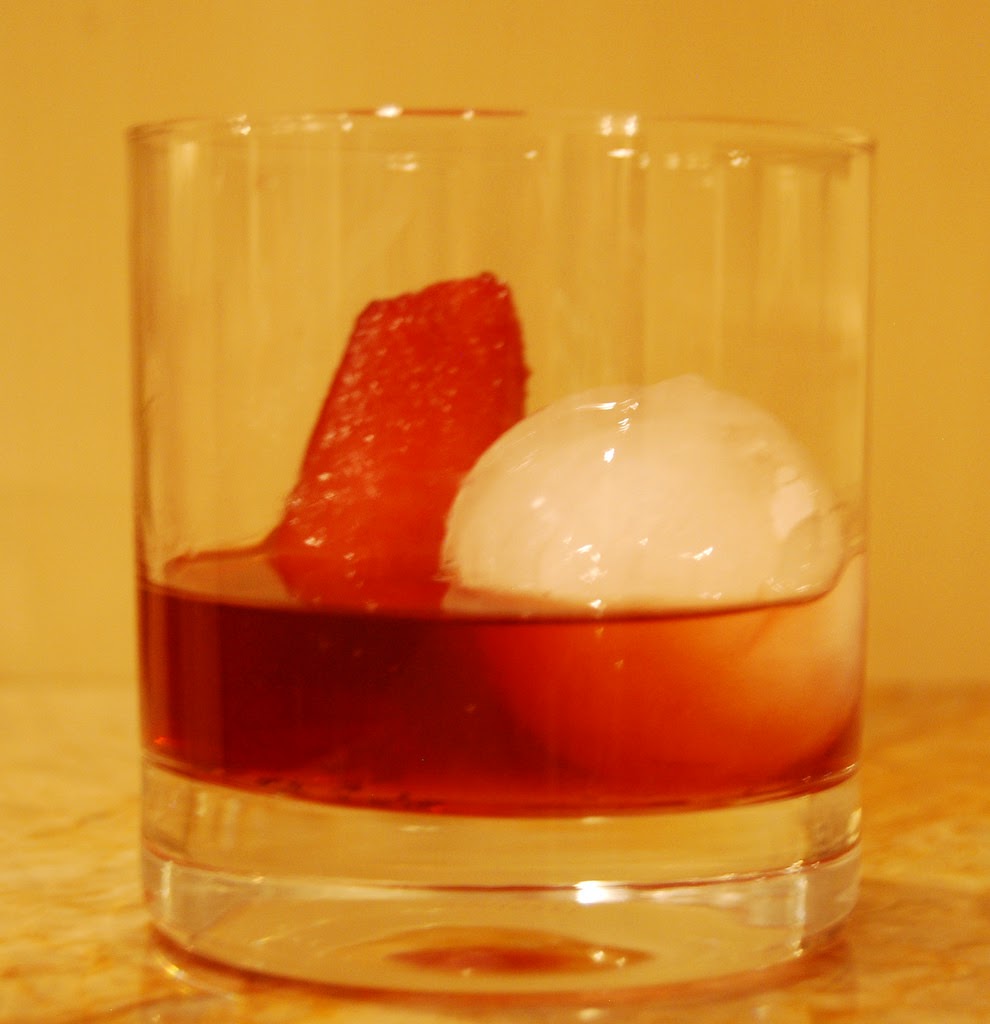 Rejiggered: Poached Pear Garnish