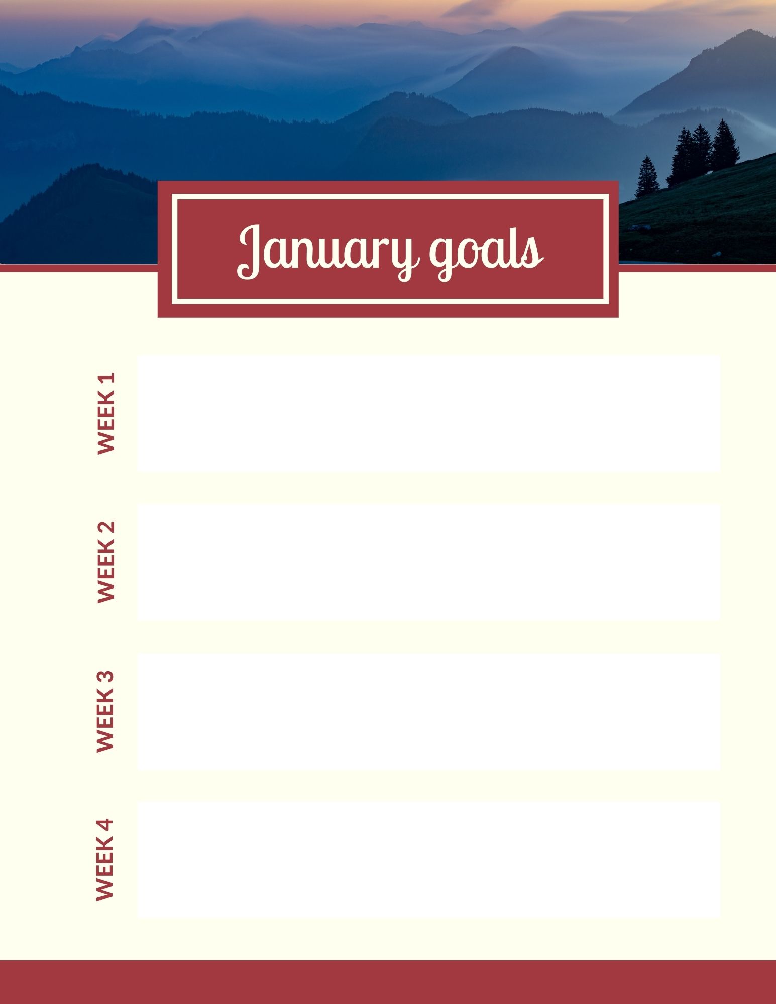 January goals list - free printable |Keeping it Real