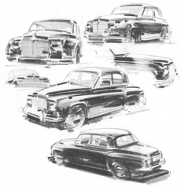 Art Contrarian: Frank Wootton Car Drawings