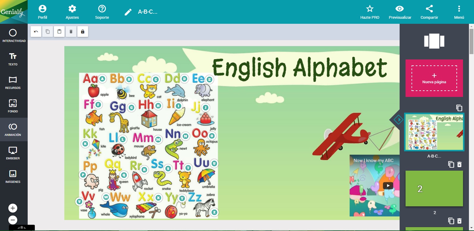 Jolastu, ikasi eta hazi denok elkarrekin!: Genially // English Alphabet