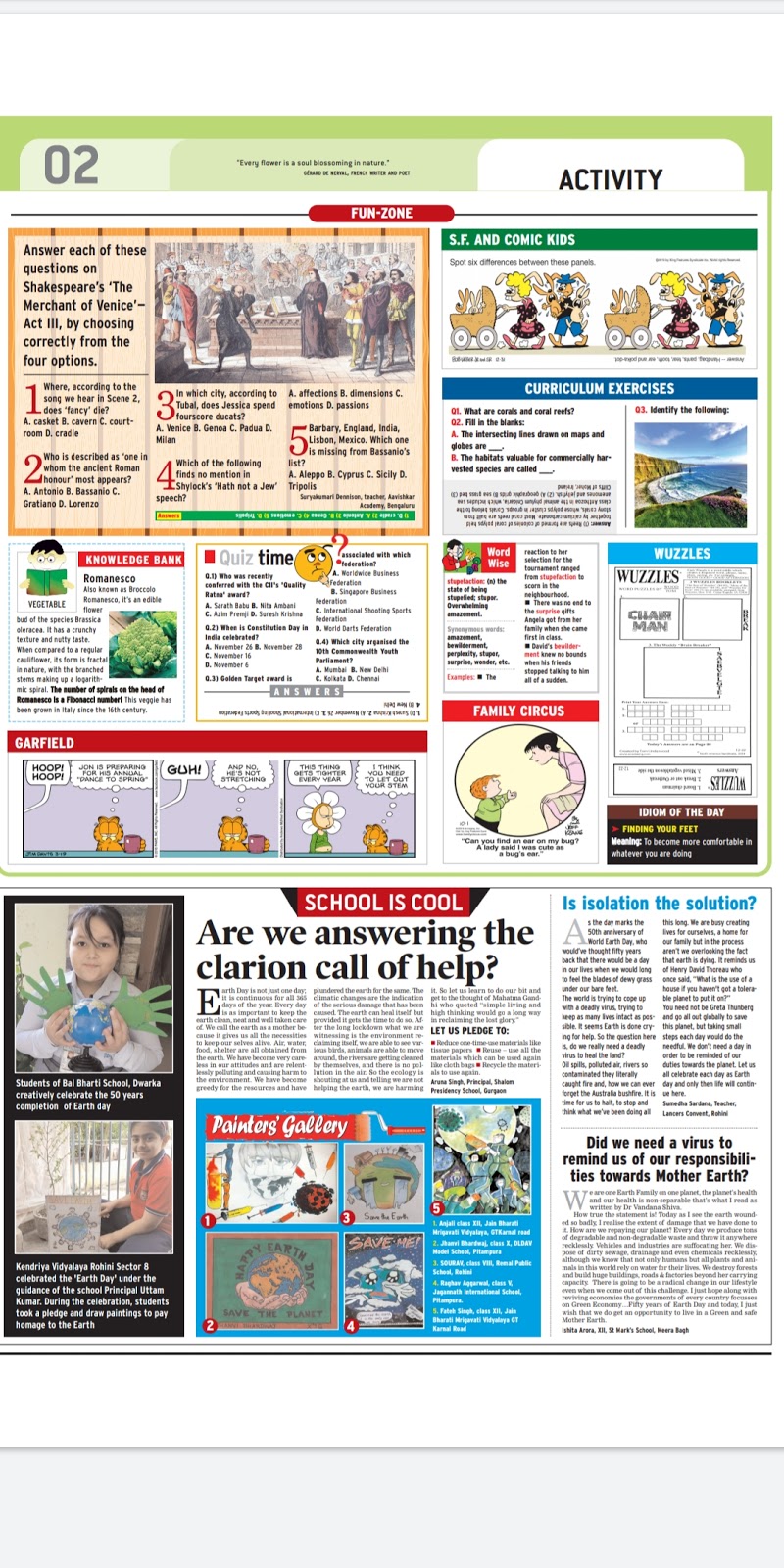 .: TOI paper student edition