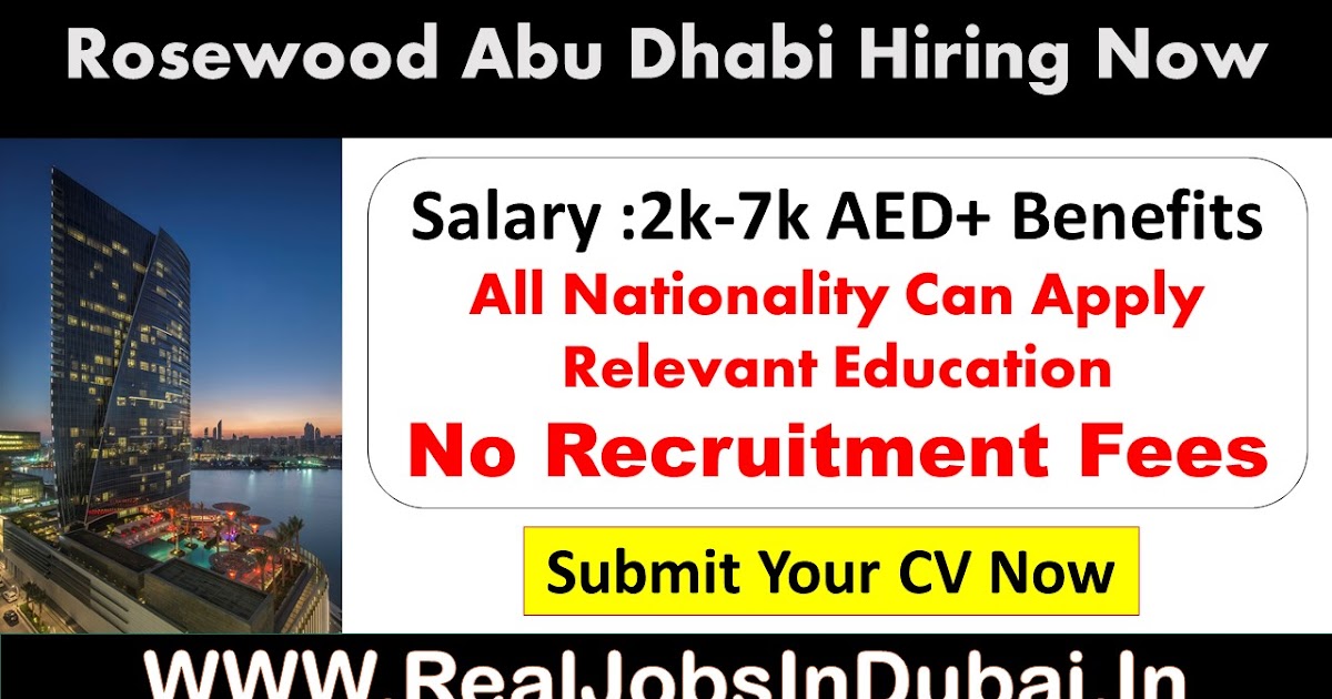 Hotel Jobs In Abu Dhabi | Rosewood Abu Dhabi Careers -2020