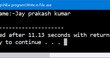 Program in C to write and read name in/from file