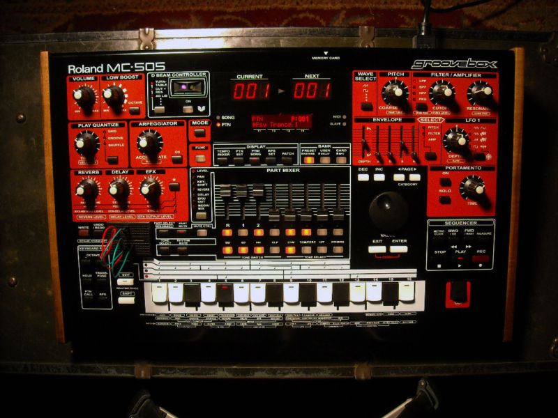 MATRIXSYNTH: Custom Red & Black Circuit Bent Roland MC-505