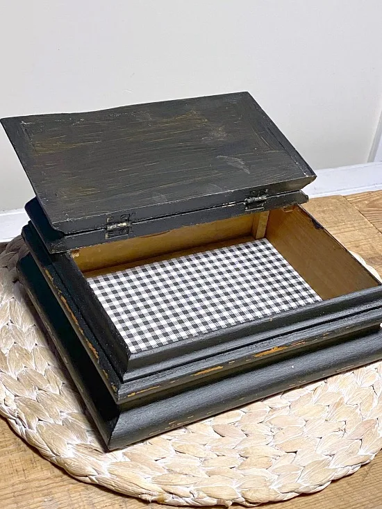 Repurposed Storage Box for Office Supplies