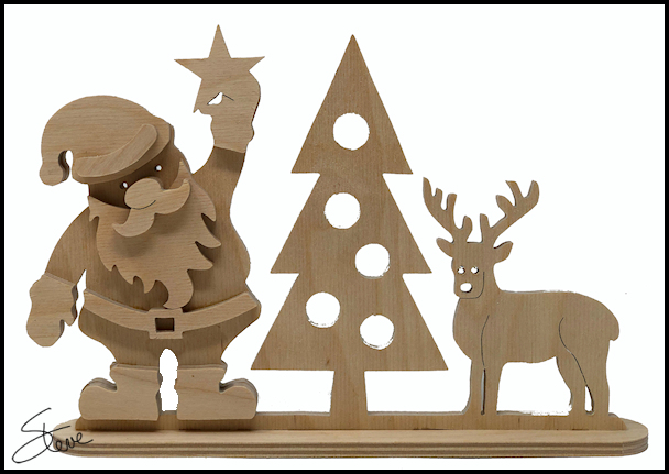 Scrollsaw Workshop: Santa, topping off the Christmas tree Scroll Saw Pattern.