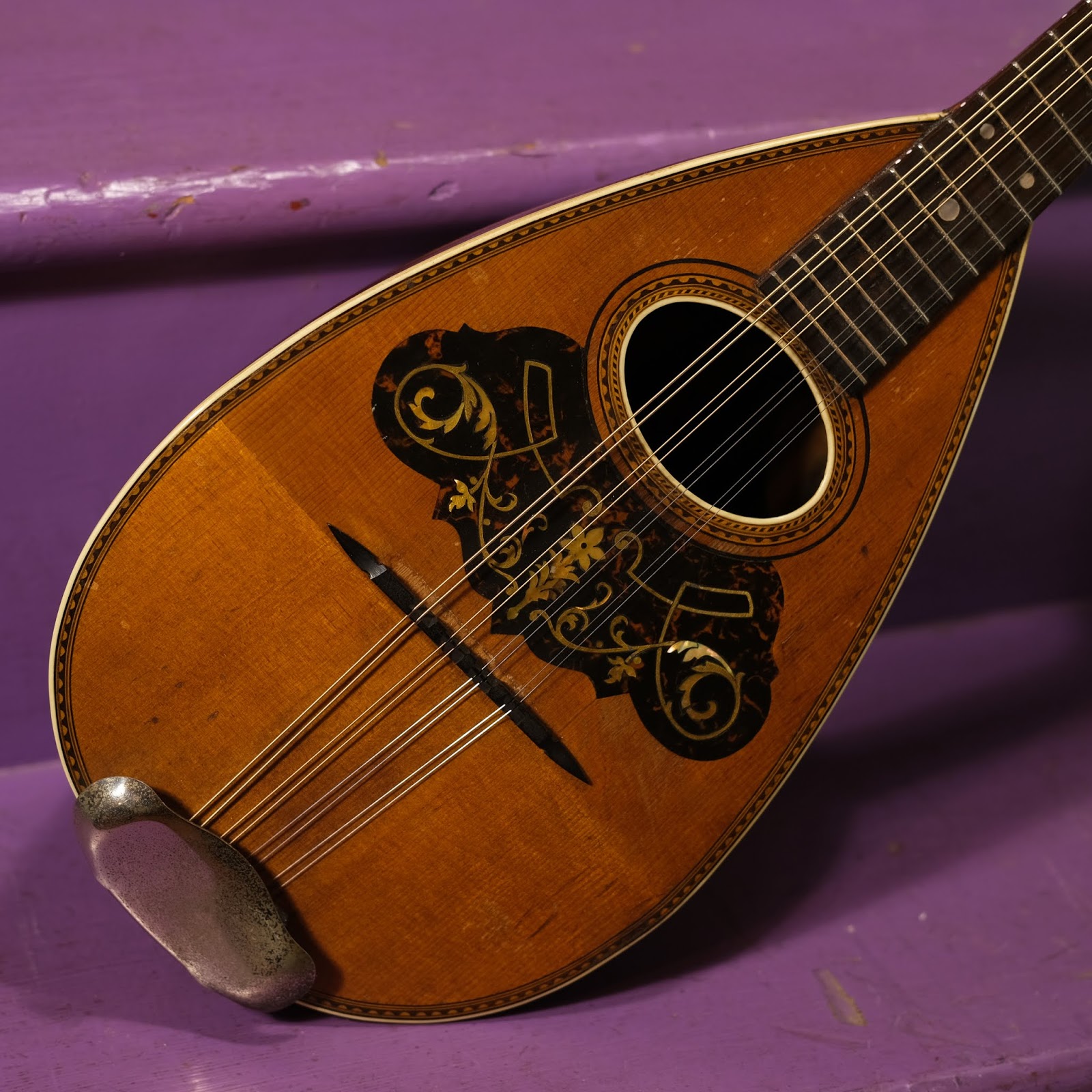 1890s Bruno Fancy Bowlback Mandolin