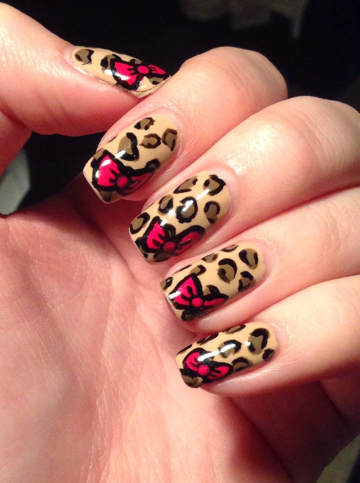 Nails By Bayles: Leopard Nails With Bows