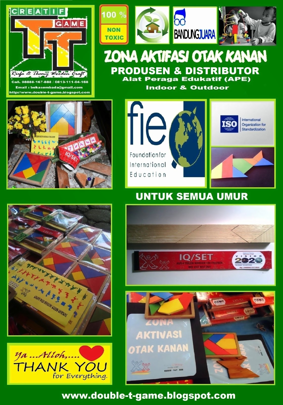 ZONA AKTIVASI OTAK KANAN {kelas atap langit}: BROSUR DOUBLE -T- GAME ...