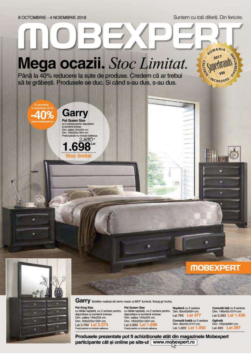 CATALOG MOBEXPERT Noiembrie 2018. Borosura cu Oferte si reduceri Mobexpert.