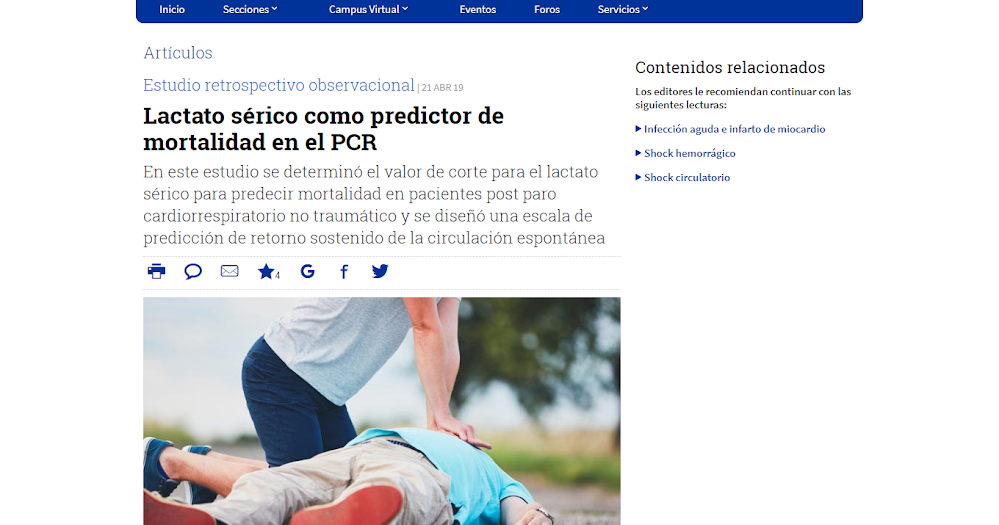 Laboratorio deTerapia Intensiva: Lactato sérico como predictor de ...