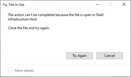 file is open in Shell Infrastructure Host error in Windows8,10,11 - PDFcup.com