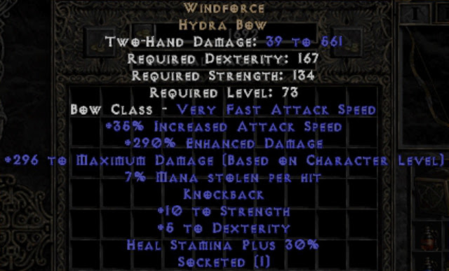 Best cRPGs: WINDFORCE HYDRA BOW, Diablo 2: Resurrected