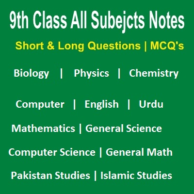 9th Class All Subject Chapters Wise Notes Punjab Board - EASY MCQS QUIZ ...