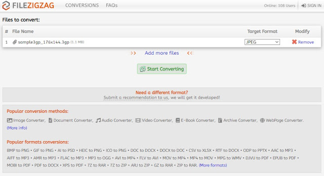 How to convert 3gp file to jpeg file