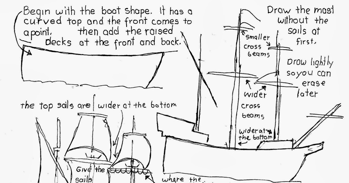Step To Draw Pilgrim Ship