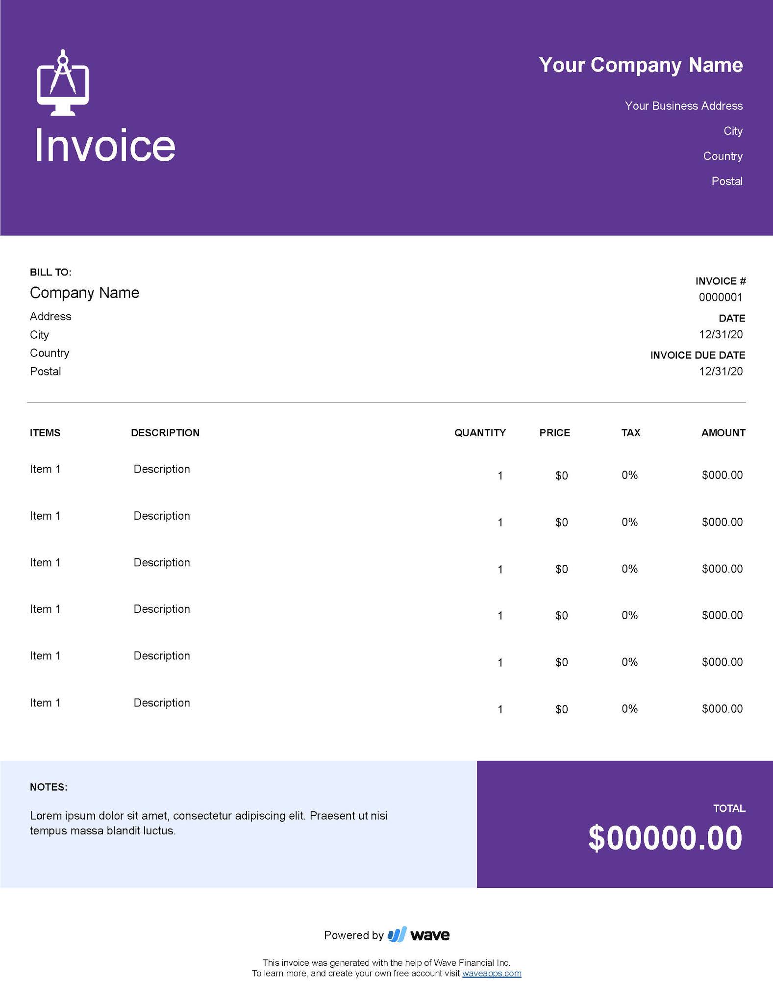 Invoice For Web Design Services - Invoice Template