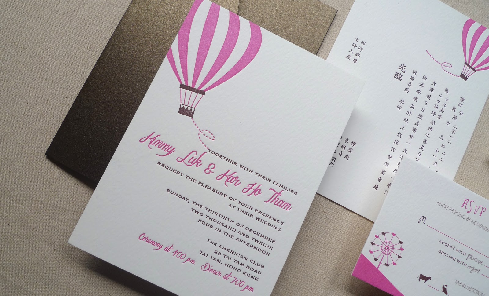 Kalo Make Art Bespoke Wedding Invitation Designs: "Fly with Us" Bespoke ...
