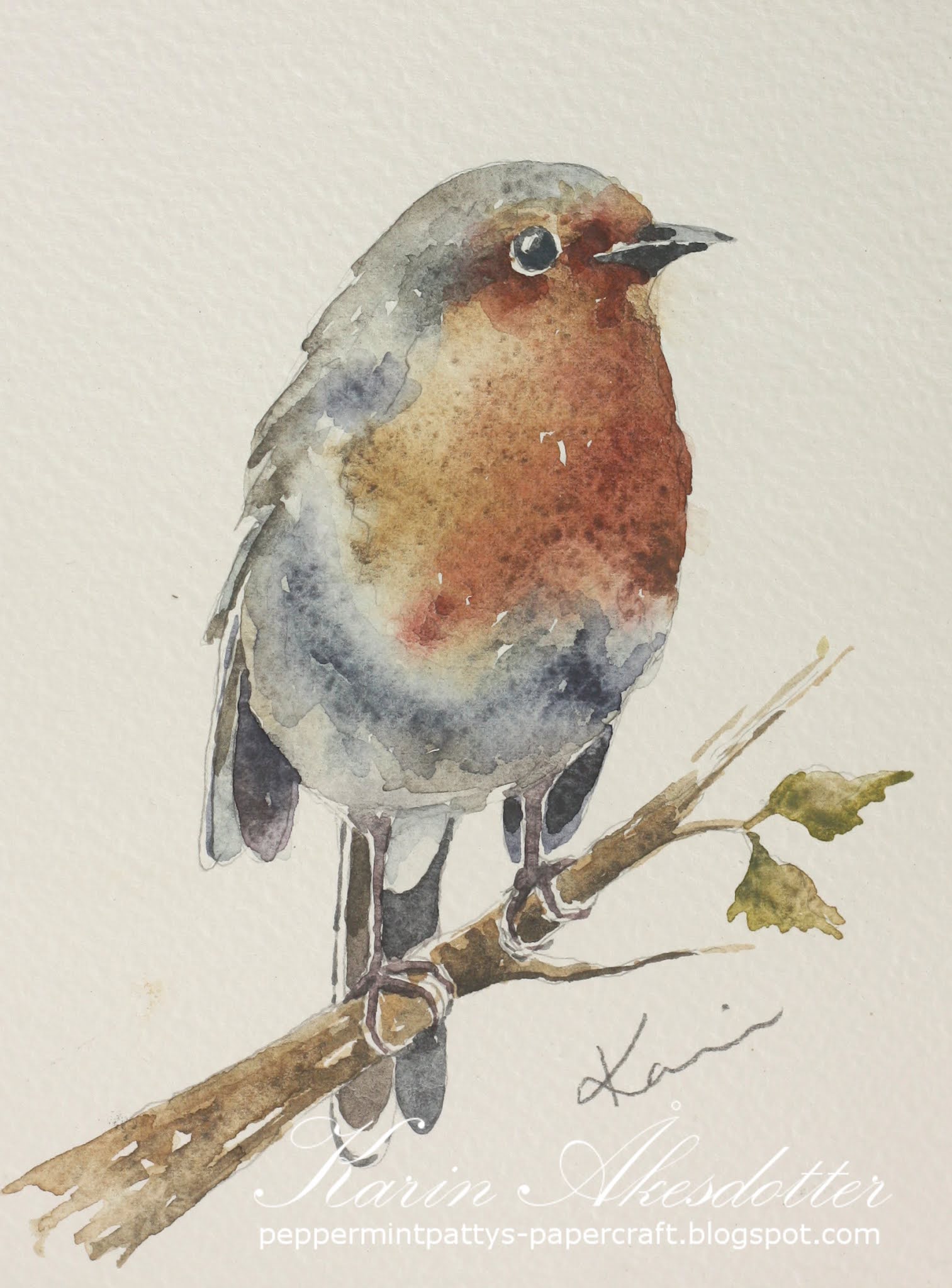 Peppermint Patty's Papercraft: Wednesday Watercolor Robin two ways