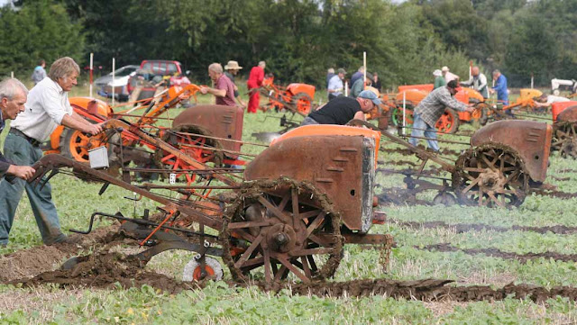 Just A Car Guy: Most two-wheeled tractors ploughing simultaneously