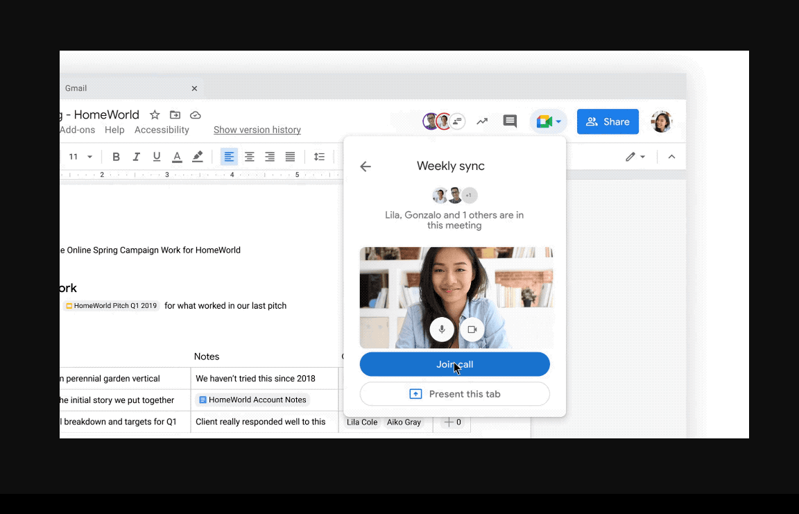 Users are now allowed to display Google docs, sheets, and slides during ...