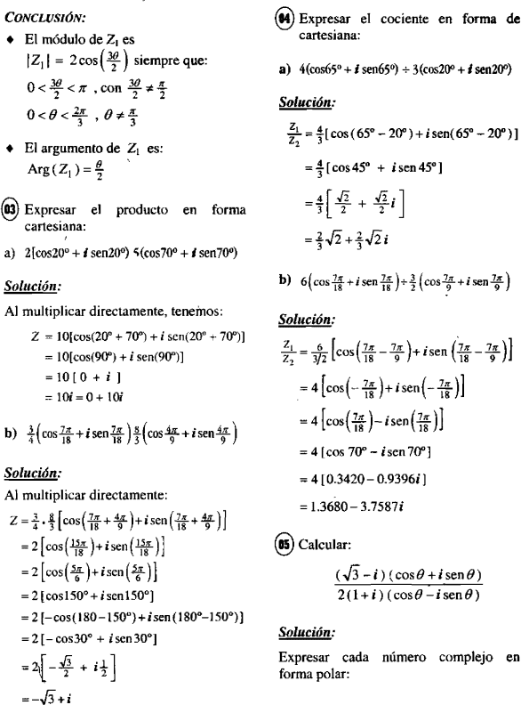 NÚMEROS COMPLEJOS EJERCICIOS Y PROBLEMAS RESUELTOS DE MATEMATICAS DE ...