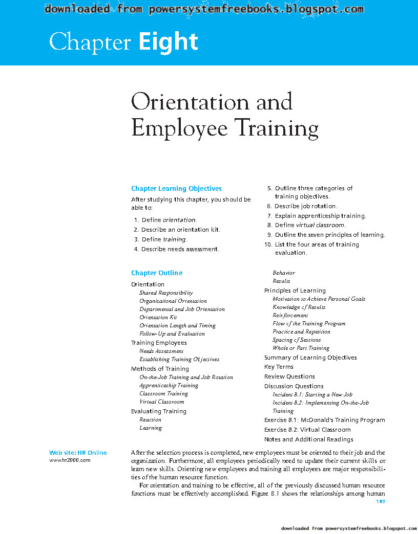 Orientation and Employee Training