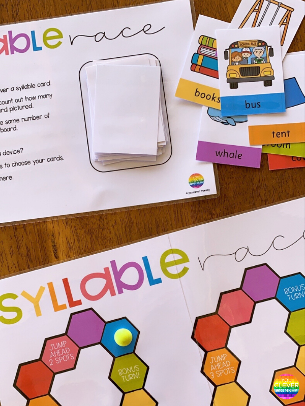 BOOM CARD SYLLABLE RACE GAME | you clever monkey