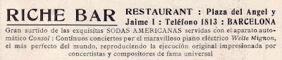 BARCELOFÍLIA : BAR RICHE. Restaurant. Plaça de l'Àngel / Jaume I (1911 ...