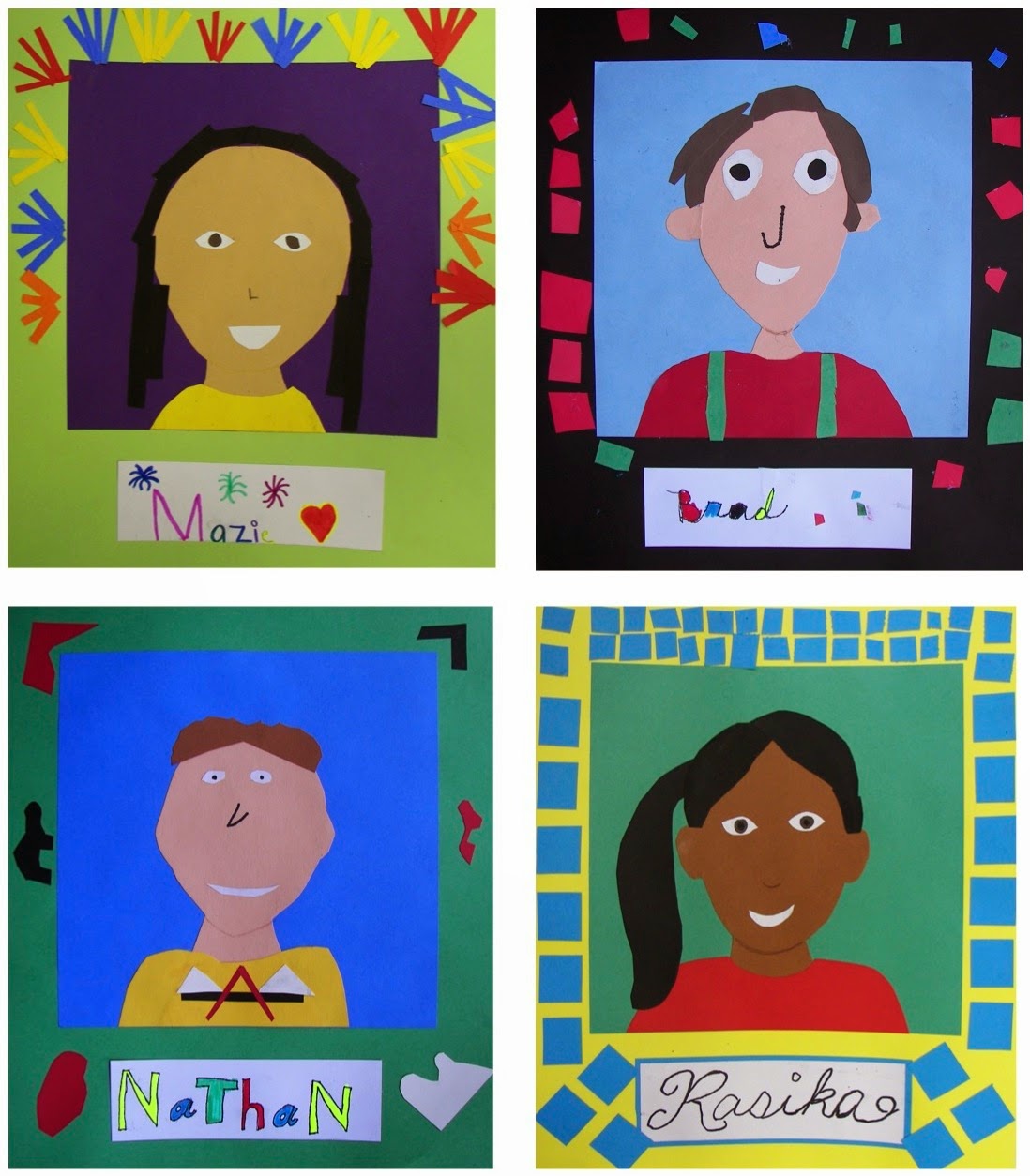 The Rolling Artroom: Paper Self Portraits (1st - 3rd Grade)