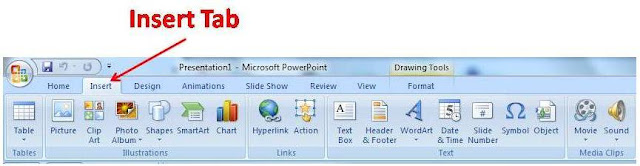 Insert Tab in MS PowerPoint 2007 in Hindi and English | जाने एम एस ...