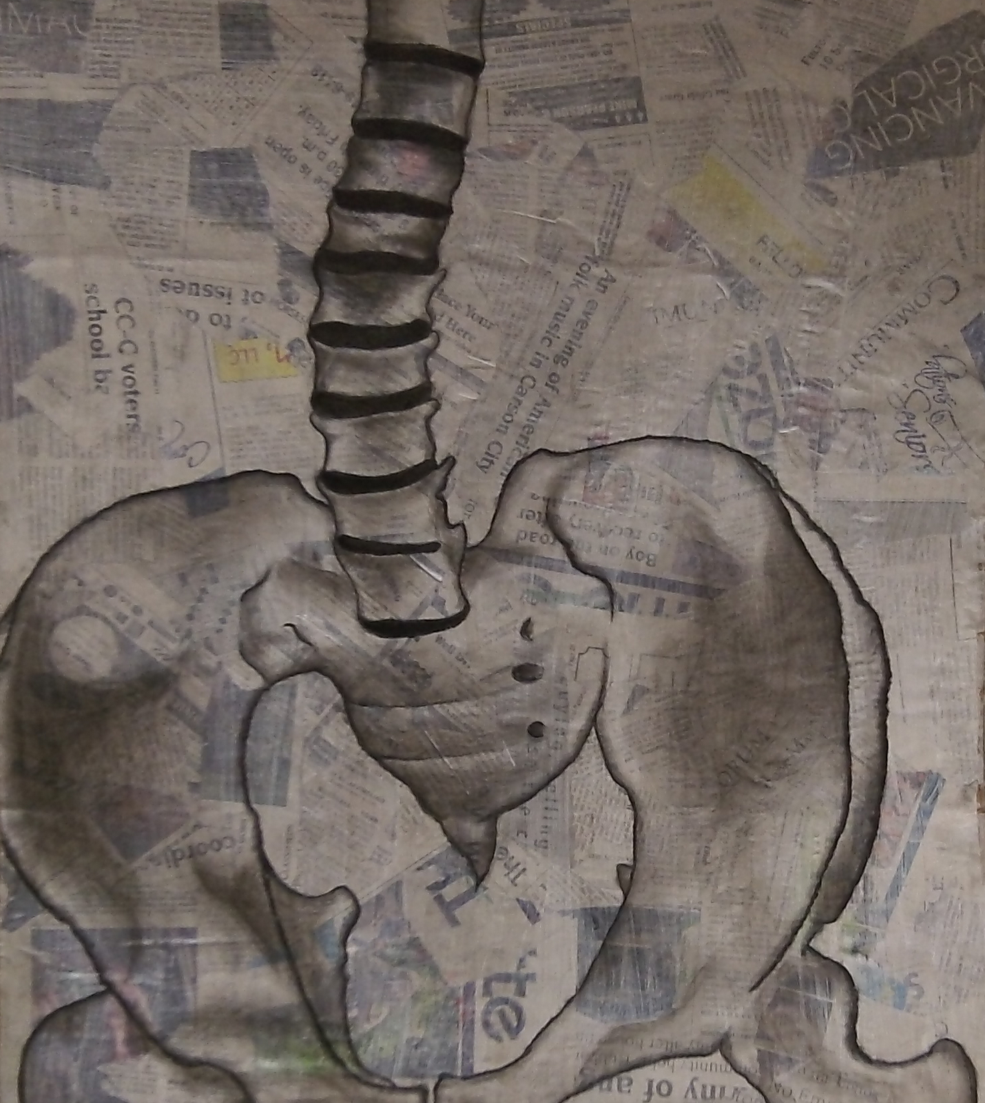 SLHS Art Class: Mixed Media Skeleton’s