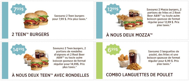 Nouveaux coupons rabais A&W Canada | Coupons au Québec
