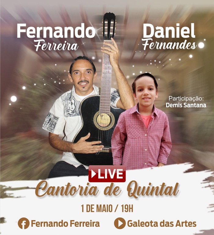 FERNANDO FERREIRA E O FILHO DANIEL FERNANDES JUNTOS NA LIVE NO SÁBADO ...