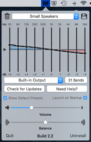 《鬱っぷちん Utsuppuching!》: Mac本体のイコライザ「eqMac2」