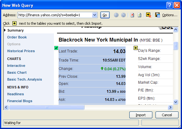 Excel Web Query How To Create Excel Web Query 7822
