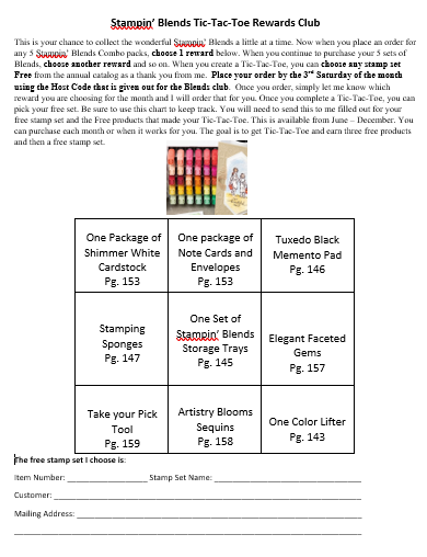 Mary's Stampin' Cafe': Stampin' Blends Tic-Tac-Toe Club