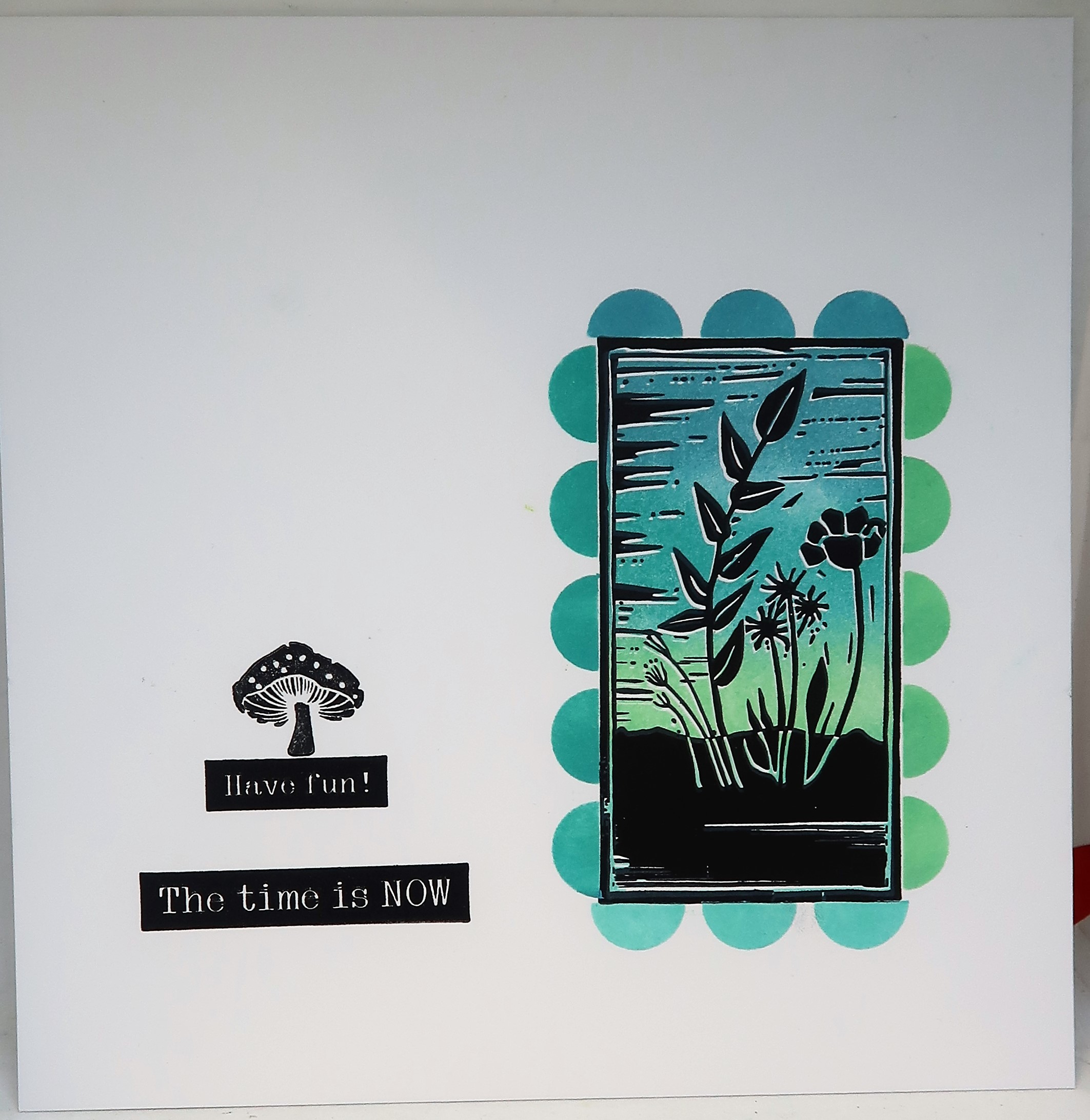 Sarah's Craft Shed: Cheerful Linocut Stamp Card