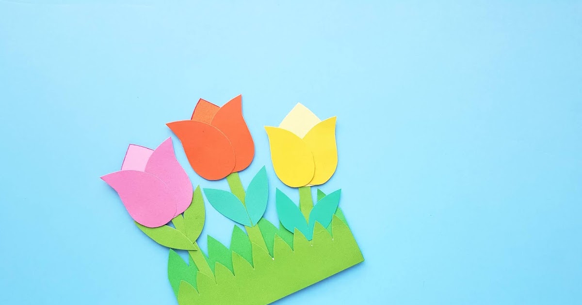 A Beautiful Spring Flowers Tulip Paper Craft for Kids to Make {with ...