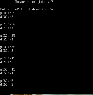 Computer Science programmes: Job sequencing with deadlines -Greedy ...