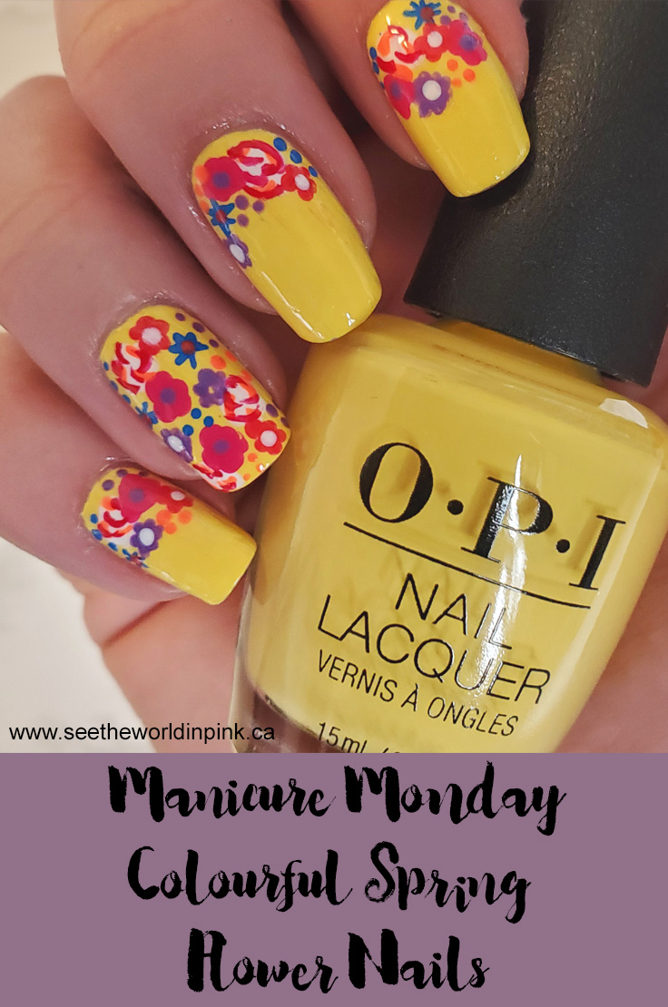 Manicure Monday - Colourful Spring Flower Nail Art | See the World in PINK