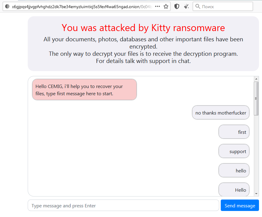 Шифровальщики-вымогатели The Digest "Crypto-Ransomware": HelloKitty, Kitty
