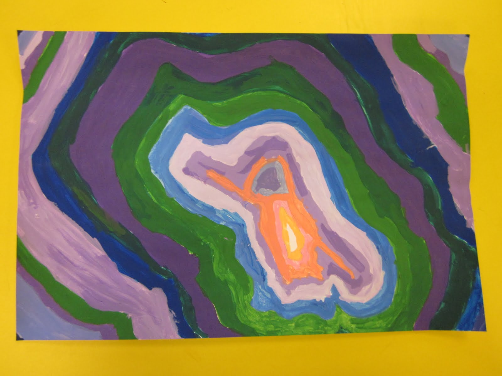 South Bristol Art Studio: 5/6 Warm & Cool Radiating Line Paintings