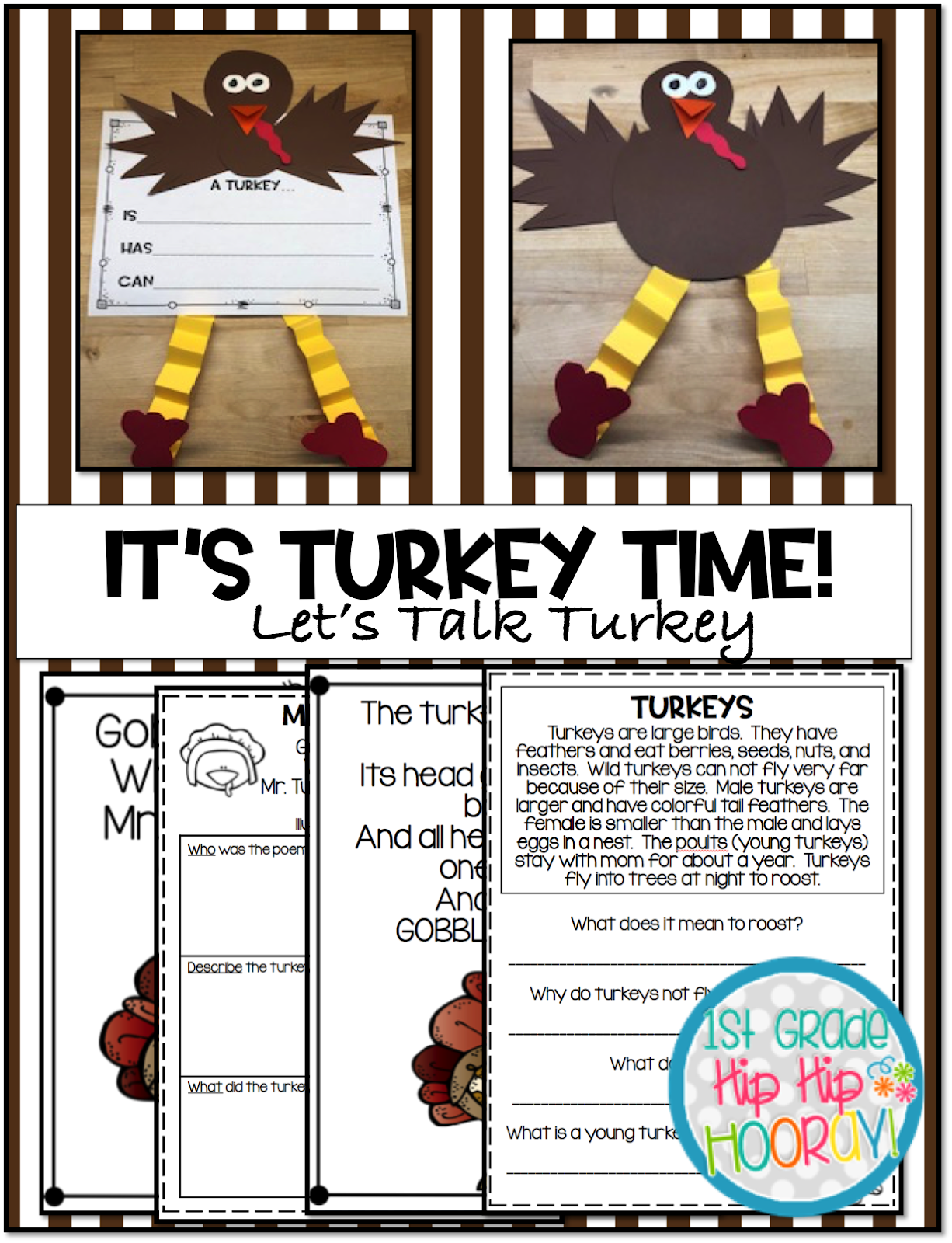 1st Grade Hip Hip Hooray!: It's Turkey Time...Let's Talk Turkey!