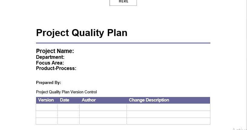 Project Quality Management Plan Template - Software engineering