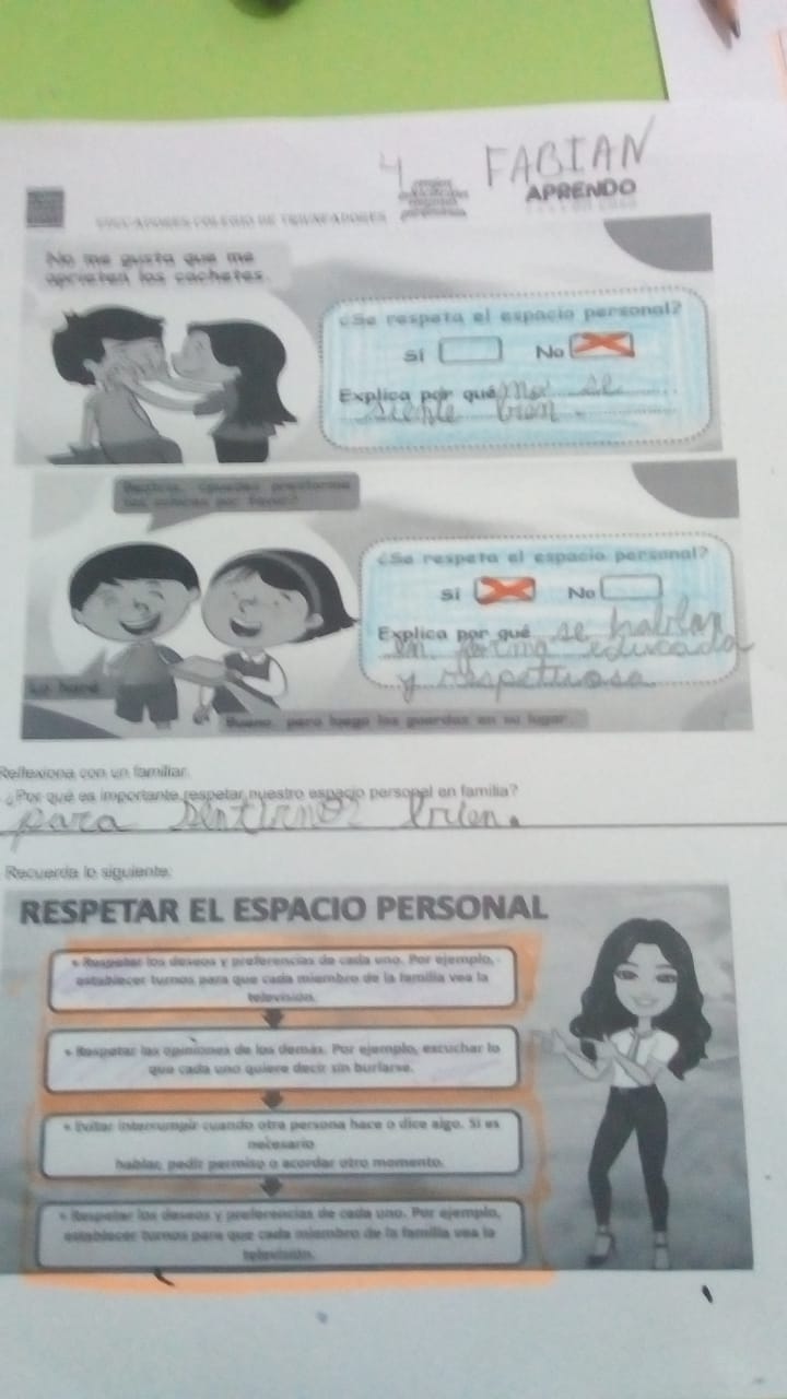 PROFESORA: MARIA DEL PILAR: Semana 19¨:“Cuido mi espacio personal y ...