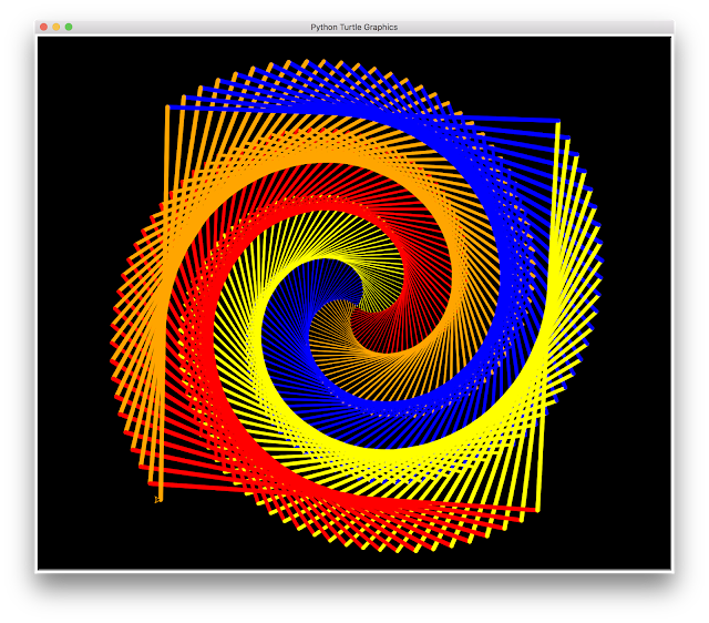 Python - Turtle Graphics: Drawing with Python(Color Spiral) | Kamimura ...