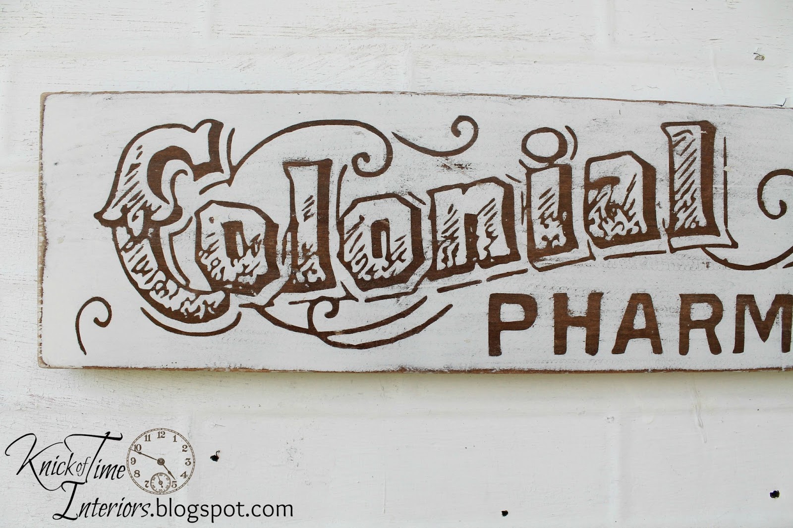 Using the Positive Space of a Stencil - Colonial Pharmacy Sign - Knick ...